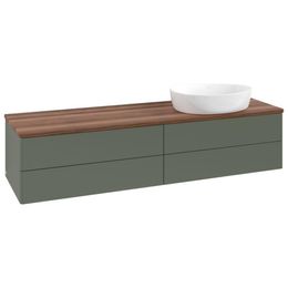 Villeroy & Boch Villeroy und Boch Antao Waschtisch-Unterschrank L27012HL 160x36x50cm, Waschbeckenplattenfarbe warm walnut, leaf green matt lacquer