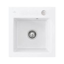 Villeroy & Boch Villeroy und Boch Subway Fl&auml;chenb&uuml;ndige Sp&uuml;le 67812FRW mit Ablaufgarnitur und Exzenterbet&auml;tigung, Stone White
