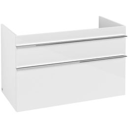 Villeroy & Boch Villeroy und Boch Venticello Waschtisch-Unterschrank A92701DH 95,3 x 59 x 50,2 cm, Becken links, Griff Chrom, Glossy White