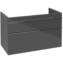 Villeroy & Boch Villeroy und Boch Venticello Waschtisch-Unterschrank A92701FP 95,3 x 59 x 50,2 cm, Becken links, Griff Chrom, Glossy Grey