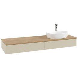 Villeroy & Boch Villeroy und Boch Antao Waschtisch-Unterschrank K16151HJ 160x19x50cm, Hahnlochbohrung, Waschbeckenplattenfarbe honey oak, silk grey matt lacquer