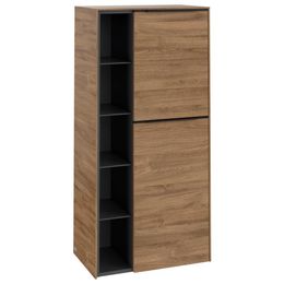 Villeroy & Boch Villeroy und Boch Subway 3.0 Mittelschrank C59901RH 57,4x120x36,2cm, Schanier rechts/Griff Volcano black, kansas oak