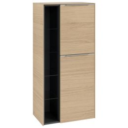 Villeroy & Boch Villeroy und Boch Subway 3.0 Mittelschrank C59900VJ 57,4x120x36,2cm, Schanier rechts/Griff Aluminium gl&auml;nzend, nordic oak