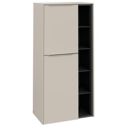 Villeroy & Boch Villeroy und Boch Subway 3.0 Mittelschrank C59800VN 57,4x120x36,2cm, Schanier links/Griff Aluminium gl&auml;nzend, cashmere grey