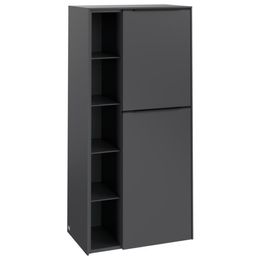 Villeroy & Boch Villeroy und Boch Subway 3.0 Mittelschrank C59901VR 57,4x120x36,2cm, Schanier rechts/Griff Volcano black, graphite