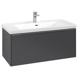 Villeroy & Boch Villeroy und Boch Subway 3.0 Waschtisch-Unterschrank C56900VR 97,3x42,9x47,8cm, ohne LED/Griff Aluminium gl&auml;nzend, graphite