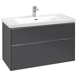 Villeroy & Boch Villeroy und Boch Subway 3.0 Waschtisch-Unterschrank C57000VR 97,3x57,6x47,8cm, ohne LED/Griff Aluminium gl&auml;nzend, graphite