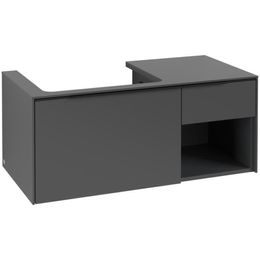Villeroy & Boch Villeroy und Boch Subway 3.0 Waschtisch-Unterschrank C57201VR 100,1x42,25x51,6cm, ohne LED/Griff Volcano black, graphite