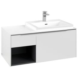 Villeroy & Boch Villeroy und Boch Subway 3.0 Waschtisch-Unterschrank C571L0VF 100,1x42,25x51,6cm, mit LED/Griff Aluminium gl&auml;nzend, pure white