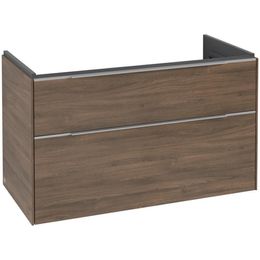 Villeroy & Boch Villeroy und Boch Subway 3.0 Waschtisch-Unterschrank C57000VH 97,3x57,6x47,8cm, ohne LED/Griff Aluminium gl&auml;nzend, arizona oak
