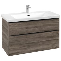 Villeroy & Boch Villeroy und Boch Subway 3.0 Waschtisch-Unterschrank C57001RK 97,3x57,6x47,8cm, ohne LED/Griff Volcano black, stone oak