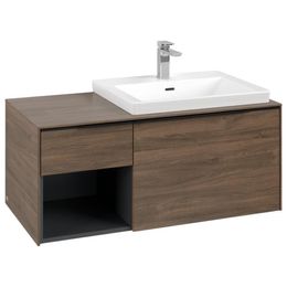 Villeroy & Boch Villeroy und Boch Subway 3.0 Waschtisch-Unterschrank C57101VH 100,1x42,25x51,6cm, ohne LED/Griff Volcano black, arizona oak