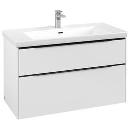 Villeroy & Boch Villeroy und Boch Subway 3.0 Waschtisch-Unterschrank C57001VF 97,3x57,6x47,8cm, ohne LED/Griff Volcano black, pure white