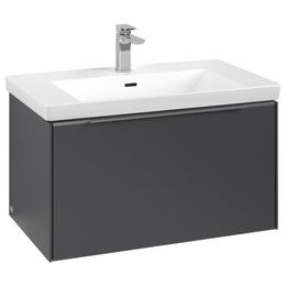Villeroy & Boch Villeroy und Boch Subway 3.0 Waschtisch-Unterschrank C573L0VR 77,2x42,9x47,8cm, mit LED/Griff Aluminium gl&auml;nzend, graphite