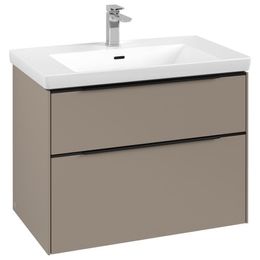 Villeroy & Boch Villeroy und Boch Subway 3.0 Waschtisch-Unterschrank C57401VM 77,2x57,6x47,8cm, ohne LED/Griff Volcano black, taupe