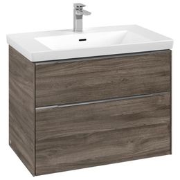 Villeroy & Boch Villeroy und Boch Subway 3.0 Waschtisch-Unterschrank C57400RK 77,2x57,6x47,8cm, ohne LED/Griff Aluminium gl&auml;nzend, stone oak