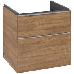 Villeroy & Boch Villeroy und Boch Subway 3.0 Waschtisch-Unterschrank C578L0RH 57,2x57,6x47,8cm, mit LED/Griff Aluminium gl&auml;nzend, kansas oak