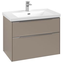 Villeroy & Boch Villeroy und Boch Subway 3.0 Waschtisch-Unterschrank C574L0VM 77,2x57,6x47,8cm, mit LED/Griff Aluminium gl&auml;nzend, taupe
