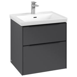 Villeroy & Boch Villeroy und Boch Subway 3.0 Waschtisch-Unterschrank C57801VR 57,2x57,6x47,8cm, ohne LED/Griff Volcano black, graphite