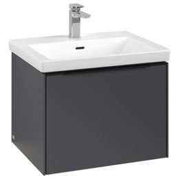Villeroy & Boch Villeroy und Boch Subway 3.0 Waschtisch-Unterschrank C577L1VR 57,2x42,9x47,8cm, mit LED/Griff Volcano black, graphite