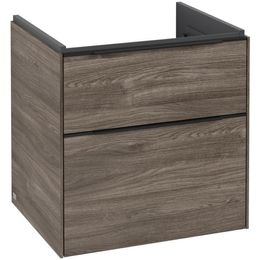Villeroy & Boch Villeroy und Boch Subway 3.0 Waschtisch-Unterschrank C57801RK 57,2x57,6x47,8cm, ohne LED/Griff Volcano black, stone oak