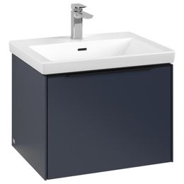 Villeroy & Boch Villeroy und Boch Subway 3.0 Waschtisch-Unterschrank C577L1VQ 57,2x42,9x47,8cm, mit LED/Griff Volcano black, marine blue