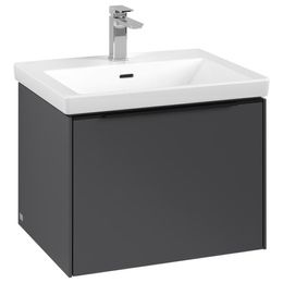 Villeroy & Boch Villeroy und Boch Subway 3.0 Waschtisch-Unterschrank C57701VR 57,2x42,9x47,8cm, ohne LED/Griff Volcano black, graphite