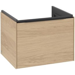 Villeroy & Boch Villeroy und Boch Subway 3.0 Waschtisch-Unterschrank C577L1VJ 57,2x42,9x47,8cm, mit LED/Griff Volcano black, nordic oak