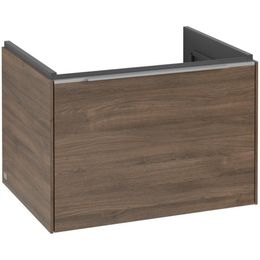 Villeroy & Boch Villeroy und Boch Subway 3.0 Waschtisch-Unterschrank C575L0VH 62,2x42,9x47,8cm, mit LED/Griff Aluminium gl&auml;nzend, arizona oak