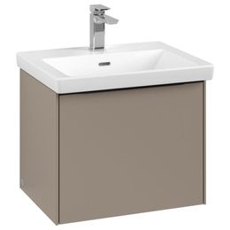 Villeroy & Boch Villeroy und Boch Subway 3.0 Waschtisch-Unterschrank C579L1VM 52,3x42,9x44,75cm, mit LED/Griff Volcano black, taupe