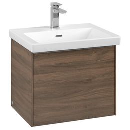Villeroy & Boch Villeroy und Boch Subway 3.0 Waschtisch-Unterschrank C579L0VH 52,3x42,9x44,75cm, mit LED/Griff Aluminium gl&auml;nzend, arizona oak