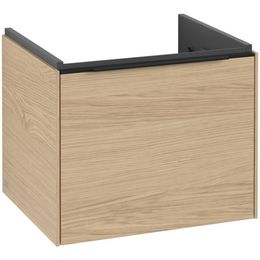 Villeroy & Boch Villeroy und Boch Subway 3.0 Waschtisch-Unterschrank C579L1VJ 52,3x42,9x44,75cm, mit LED/Griff Volcano black, nordic oak