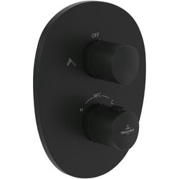 Villeroy & Boch Villeroy und Boch Antao Fertigmontageset TVS111002000K5 Unterputz-Thermostat mit Zweiwege-Mengenregulierung, matt black