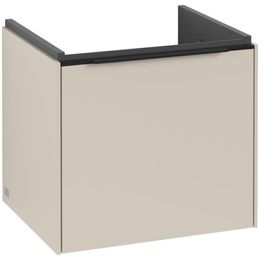 Villeroy & Boch Villeroy und Boch Subway 3.0 Waschtisch-Unterschrank C580L1VN 47,3x42,9x40,75cm, mit LED/Griff Volcano black, cashmere grey