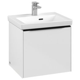 Villeroy & Boch Villeroy und Boch Subway 3.0 Waschtisch-Unterschrank C580L1VE 47,3x42,9x40,75cm, mit LED/Griff Volcano black, brilliant white