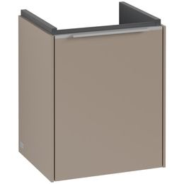Villeroy & Boch Villeroy und Boch Subway 3.0 Waschtisch-Unterschrank C58300VM 35,1x42,9x30,9cm, Schanier links/Griff Aluminium gl&auml;nzend, taupe