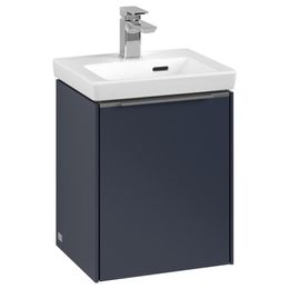 Villeroy & Boch Villeroy und Boch Subway 3.0 Waschtisch-Unterschrank C58300VQ 35,1x42,9x30,9cm, Schanier links/Griff Aluminium gl&auml;nzend, marine blue