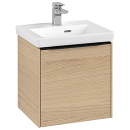 Villeroy & Boch Villeroy und Boch Subway 3.0 Waschtisch-Unterschrank C58101VJ 42,3x42,9x37,75cm, Schanier links/Griff Volcano black, nordic oak
