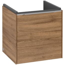 Villeroy & Boch Villeroy und Boch Subway 3.0 Waschtisch-Unterschrank C58200RH 42,3x42,9x37,75cm, Schanier rechts/Griff Aluminium gl&auml;nzend, kansas oak