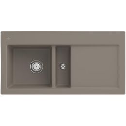 Villeroy & Boch Villeroy und Boch Subway 60 Einbausp&uuml;le 677001TR links, mit Ablaufgarnitur, Handbet&auml;tigung, 1000 x 510 mm, timber CeramicPlus