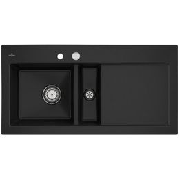 Villeroy & Boch Villeroy und Boch Subway 60 Einbausp&uuml;le 677002J0 links, mit Ablaufgarnitur, Excenterbet&auml;tigung, 1000 x 510 mm, chromite CeramicPlus