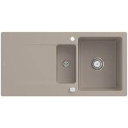 Villeroy & Boch Villeroy und Boch Siluet Sp&uuml;le 333702AM mit Ablaufgarnitur und Exzenterbet&auml;tigung, Almond