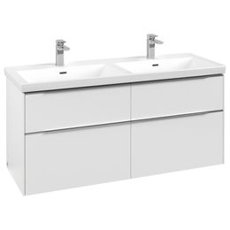 Villeroy & Boch Villeroy und Boch Subway 3.0 Waschtisch-Unterschrank C568L0VF 127,2x56,6x47,8cm, mit LED/Griff Aluminium gl&auml;nzend, pure white