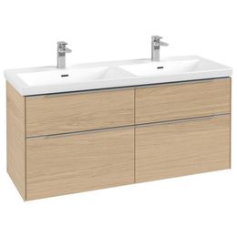 Villeroy & Boch Villeroy und Boch Subway 3.0 Waschtisch-Unterschrank C56800VJ 127,2x56,6x47,8cm, ohne LED/Griff Aluminium gl&auml;nzend, nordic oak