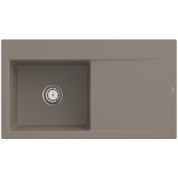 Villeroy & Boch Villeroy und Boch Subway Style 50 Einbausp&uuml;le 335201TR links, mit Ablaufgarnitur, 900 x 510 mm, Handbet&auml;tigung, timber CeramicPlus