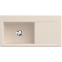 Villeroy & Boch Villeroy und Boch Subway Style 60 Einbausp&uuml;le 336201FU Becken links, Ablaufgarnitur mit Handbet&auml;tigung, 1000 x 510 mm, Ivory