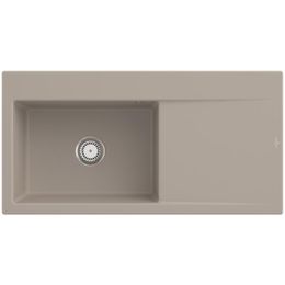 Villeroy & Boch Villeroy und Boch Subway Style 60 Einbausp&uuml;le 336201AM Becken links, Ablaufgarnitur mit Handbet&auml;tigung, 1000 x 510 mm, Almond
