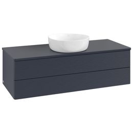Villeroy & Boch Villeroy und Boch Antao Waschtisch-Unterschrank L21110HG mit Beleuchtung, 120x36x50cm, Waschbeckenplattenfarbe Lack, midnight blue matt lacquer