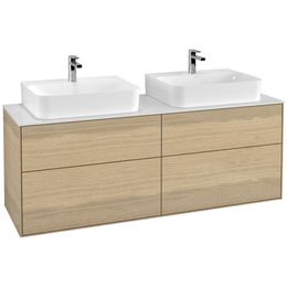 Villeroy & Boch Villeroy und Boch Finion Waschtischunterschrank F18100PC 160x60,3cm, Abdeckplatte white matt, Oak Veneer