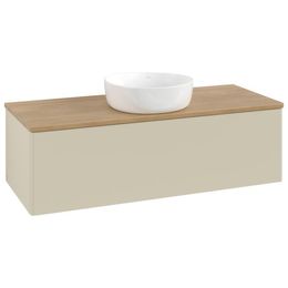 Villeroy & Boch Villeroy und Boch Antao Waschtisch-Unterschrank L32011HJ mit Beleuchtung, 120x36x50cm, Waschbeckenplattenfarbe honey oak, silk grey matt lacquer